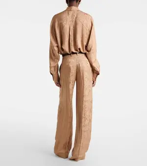 Stella McCartney Silk-blend Wide-leg Pants