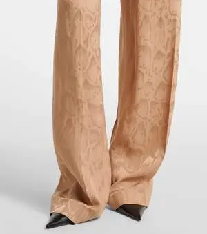 Stella McCartney Silk-blend Wide-leg Pants