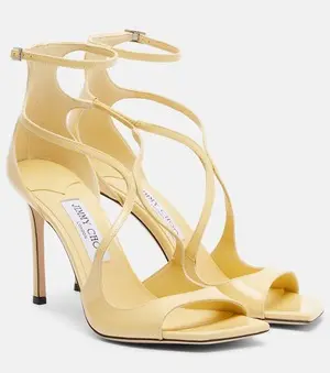 JIMMY CHOO Azia Patent Leather Sandals - Yellow