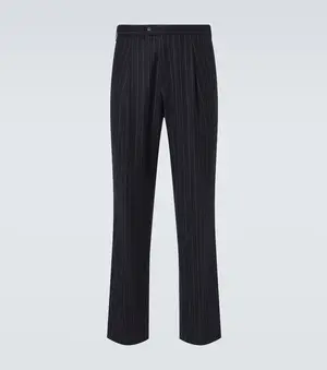 SAMAN AMEL Striped Wool Suit Pants