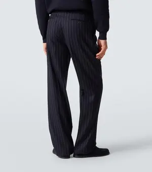 SAMAN AMEL Striped Wool Suit Pants