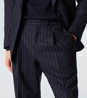 SAMAN AMEL Striped Wool Suit Pants