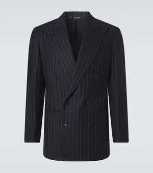 SAMAN AMEL Striped Wool Blazer