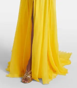 Roberto Cavalli Cutout Silk Chiffon Gown