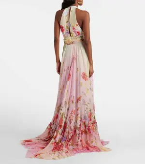 Roberto Cavalli Floral Silk Gown