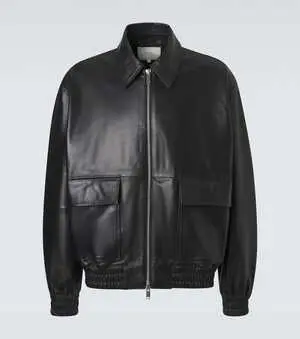Studio Nicholson Piston Leather Blouson Jacket - Black