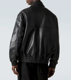 Studio Nicholson Piston Leather Blouson Jacket - Black