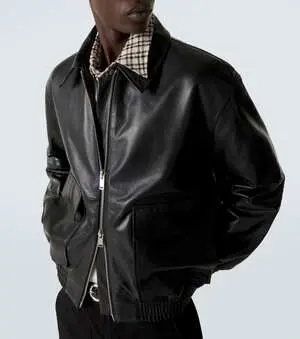 Studio Nicholson Piston Leather Blouson Jacket - Black