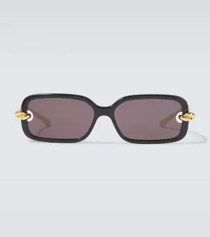 Bottega Veneta Knot Rectangular Sunglasses - Gold