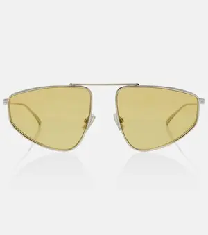 Bottega Veneta Light Ribbon Aviator Sunglasses - Silver
