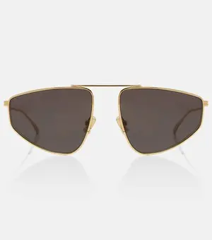 Bottega Veneta Light Ribbon Aviator Sunglasses - Gold