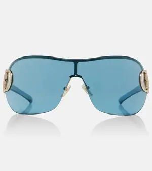 Gucci Sign Shield Sunglasses - Blue