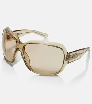 Gucci Script Square Sunglasses - Beige