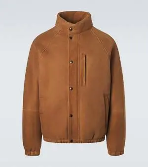 A.PRESSE Shearling-lined Suede Jacket