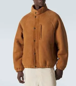 A.PRESSE Shearling-lined Suede Jacket
