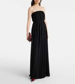 Max Mara Strapless Crêpe Gown