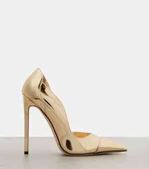 JIMMY CHOO Brigitte Mirrored Leather Pumps