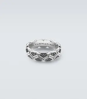 David Yurman Hex Ring With Black Diamonds - Silver