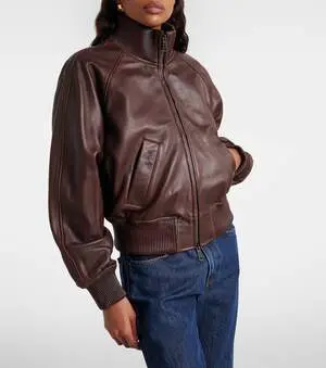 Polo Ralph Lauren Cropped Leather Blouson Jacket