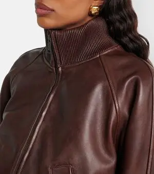 Polo Ralph Lauren Cropped Leather Blouson Jacket