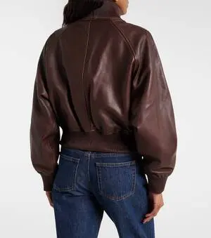 Polo Ralph Lauren Cropped Leather Blouson Jacket