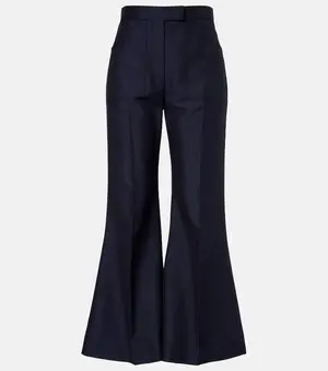 Valentino Garavani Wool And Mohair Flared Trousers