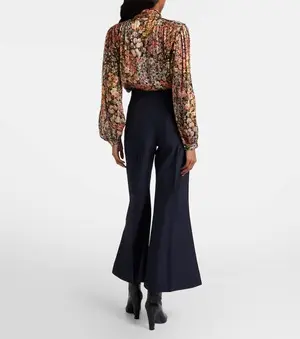 Valentino Garavani Wool And Mohair Flared Trousers