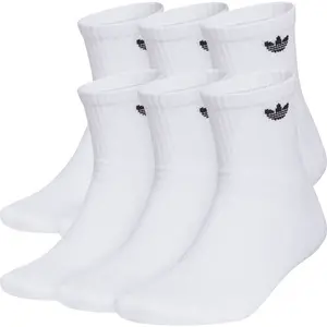 Adidas 6-pack Trefoil 2.0 Quarter Crew Socks - White