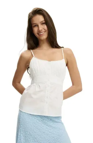 COTTON ON Sara Babydoll Cami - White