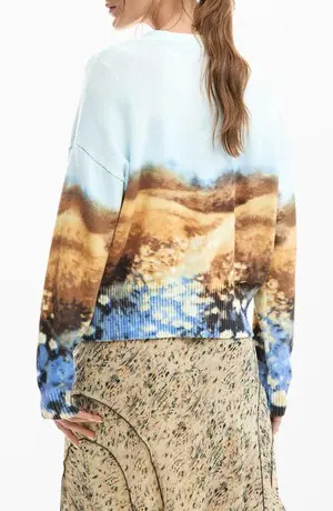 Desigual Abstract Print Stretch Cotton Cardigan