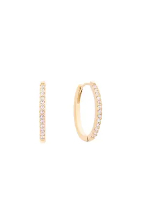 CUFFED BY NANO Rocky Stone Oval Hoop Earrings - Gold