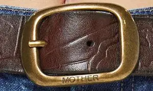 MOTHER The Magpie Embossed Leather Belt