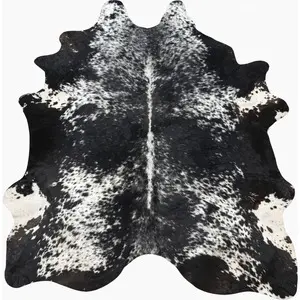 RHACAM Eco Hides Rh Rugs Lazlo Cowhide Rug 7'3" × 6'6" - Black Speckled