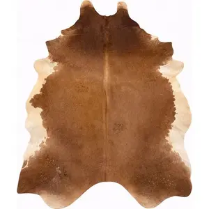 RHACAM Eco Hides Rh Rugs Gisselle Cowhide Rug 7'6" × 6'6" - Brown And White