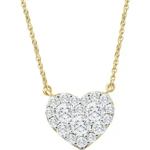 BLISS DIAMOND 1.00ctw Heart Lab Grown Diamond Pendant Necklace In 10k Gold - 10k Yellow Gold