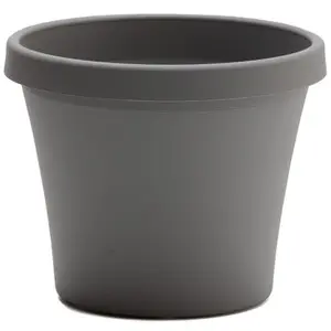 BLOEM Terra Pot Planter 14 Inch Charcoal 5 Gallon Pot - Gray