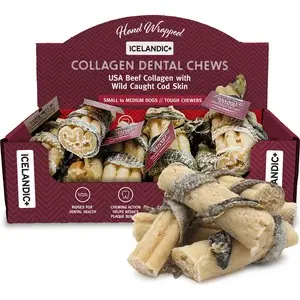 ICELANDIC+ Collagen Dental Chew Beef And Cod Skin 12 Pack - Multicolored
