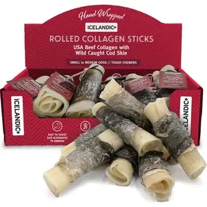 ICELANDIC+ 4 Inch Beef Rolled Collagen Stick With Cod Skin - Multicolored