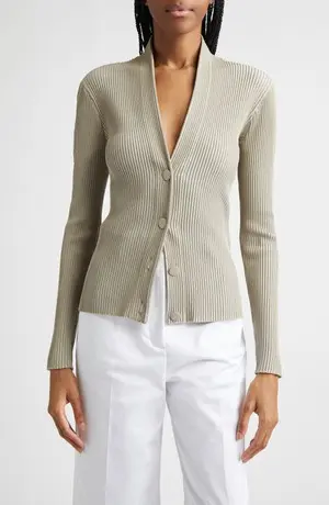Ribbed V-Neck Cardigans