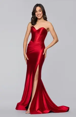 BLONDIE NITES Strapless Satin Gown