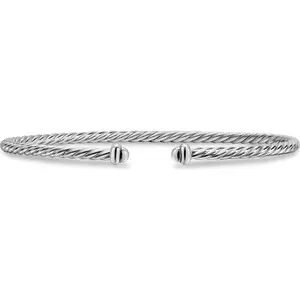 David Yurman Micro Cable Flex Open Bracelet - Silver