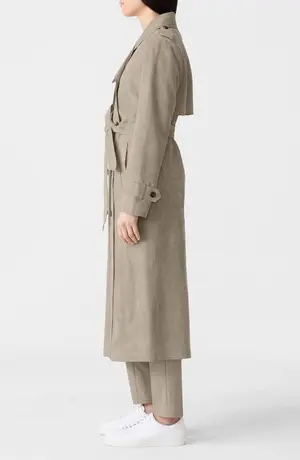 Mackage Double-breasted Suede Trench Coat
