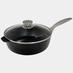SWISS DIAMOND Chd Nonstick Saute Pan With Glass Lid - Black
