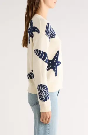 Rails Zoey Seashell Intarsia Cotton Sweater