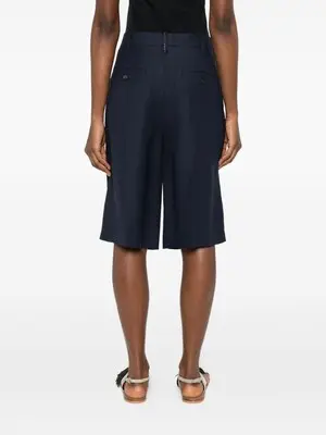 Brunello Cucinelli Linen Blend Bermuda Shorts - Blue
