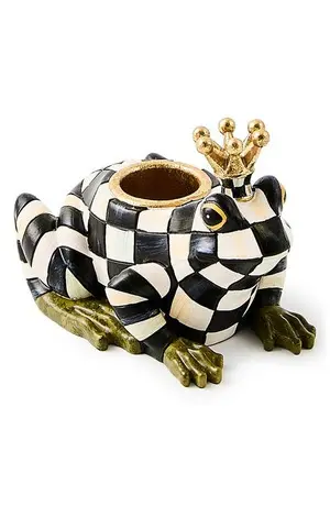 MACKENZIE-CHILDS Frog Prince Candleholder - Black