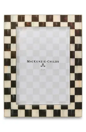 MACKENZIE-CHILDS Courtly Check Silver Plate 5 X 7-inch Picture Frame - Black/white