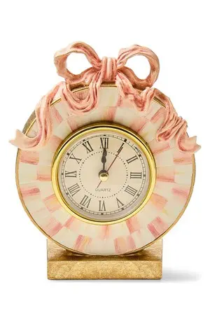 MACKENZIE-CHILDS It's All About The Bow Desk Clock - Pink Multi