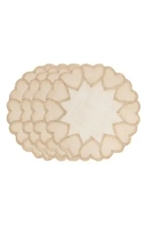 JULISKA Heart Set Of 4 Placemats - Natural
