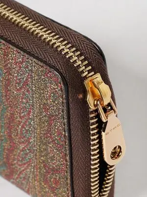 Etro Arnica Paisley Coated Cotton Wallet